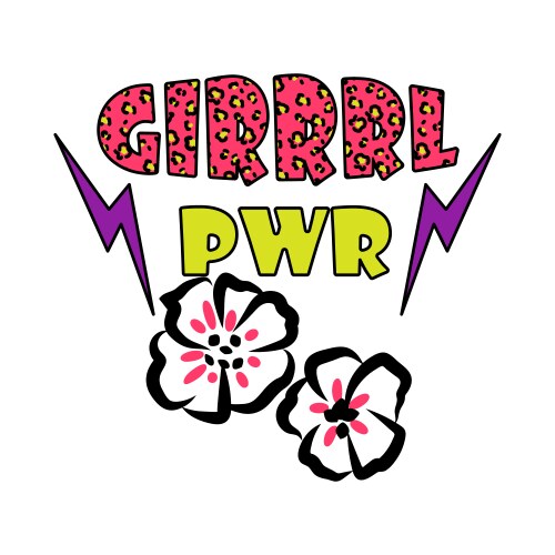 Grl pwr short quote girl power cute hand drawing Vector Image