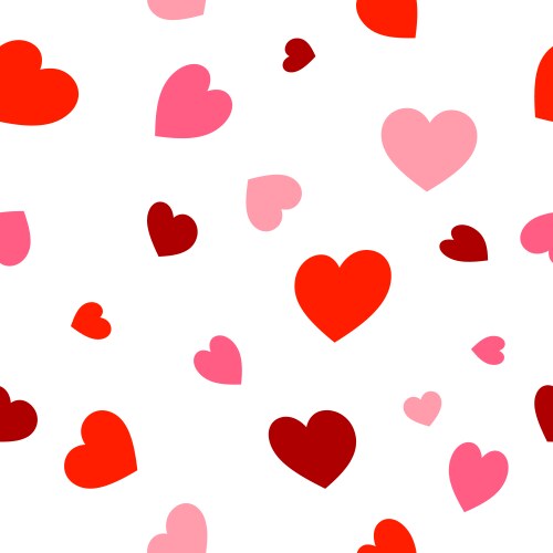 Valentines day red hearts seamless pattern Vector Image