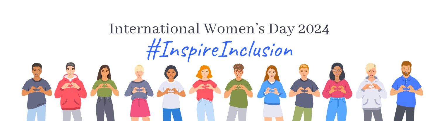 Inspire inclusion pose international womens day Vector Image