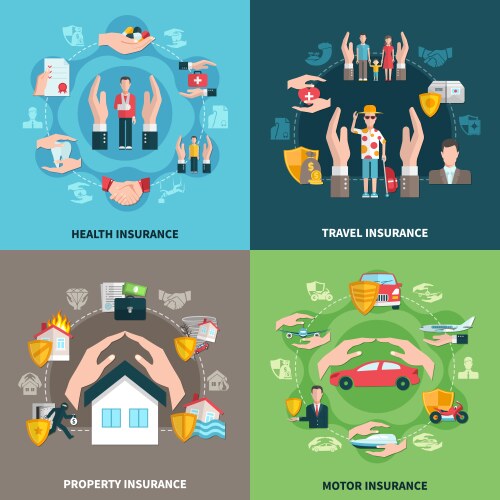 Top 5 most important personal insurance Royalty Free Vector