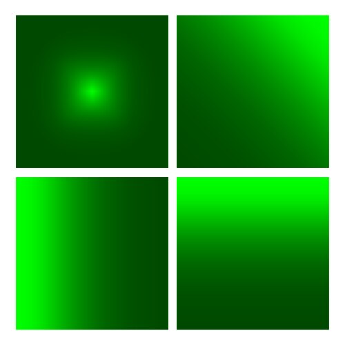 Gradient shades of green color palette Royalty Free Vector