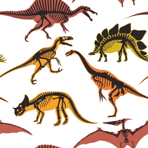Dinosaurs and pterodactyl types of animals Vector Image