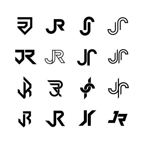 Jr letter monogram logo icon design Royalty Free Vector