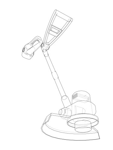 Grass trimmer worker landscaper cutting Royalty Free Vector