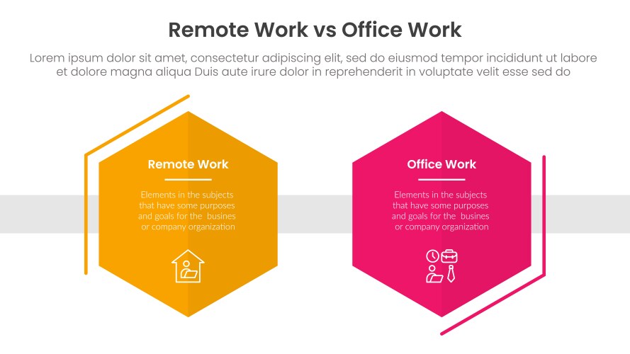 Remote work vs office comparison concept Vector Image