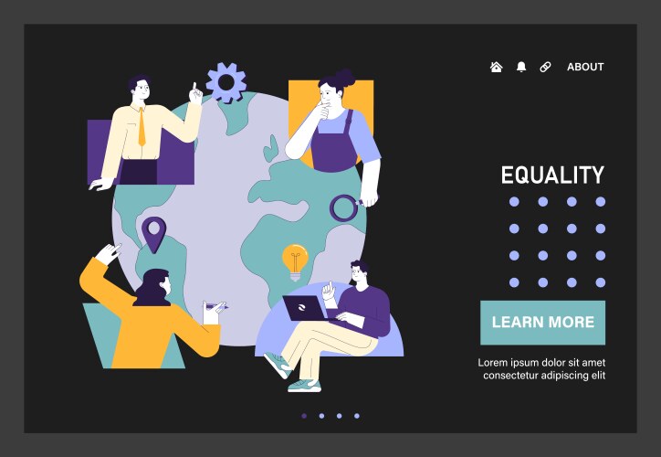 Social equity set civil society teamwork Vector Image
