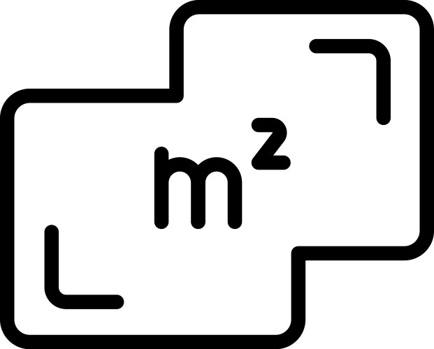 Square meter icon place dimension color Royalty Free Vector