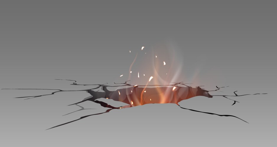 Ground cracks breaks on land surface top view Vector Image
