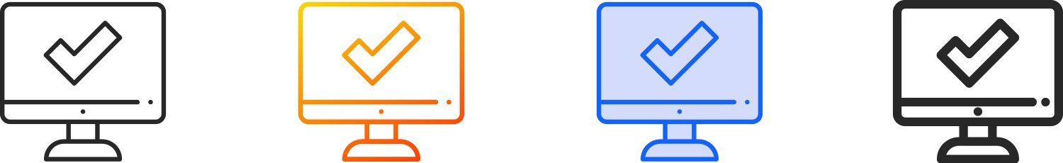 Check iconthin linear gradient blue stroke Vector Image