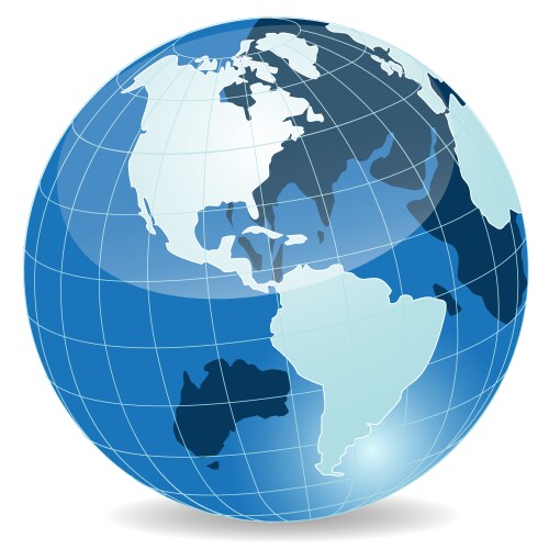 Globe on a tilt Royalty Free Vector Image - VectorStock