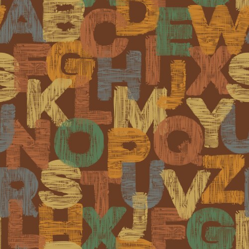 Colored seamless pattern of english letters Vector Image