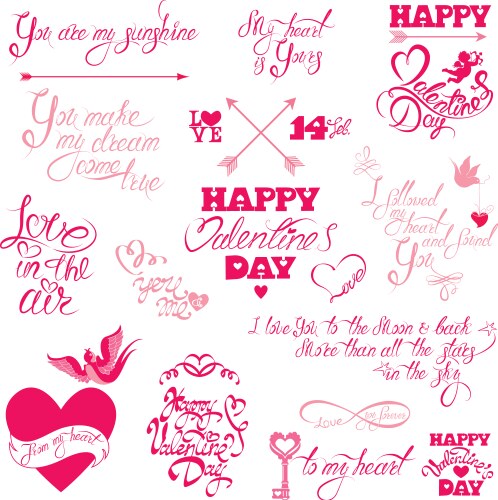 Valentines day postertypography love quote Vector Image