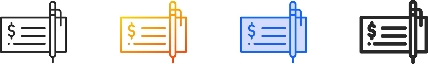 Ballot box iconthin linear gradient blue stroke Vector Image