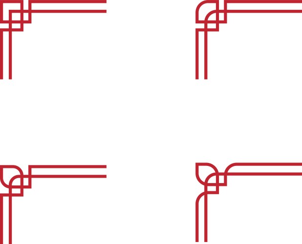 Red chinese style corner border design element Vector Image