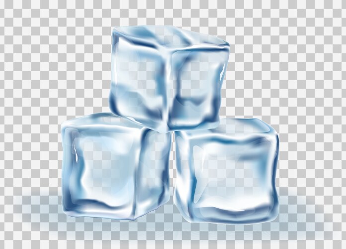 Ice cubes block concept on transparency Royalty Free Vector