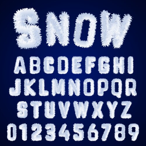 Digital letters and numbers set Royalty Free Vector Image