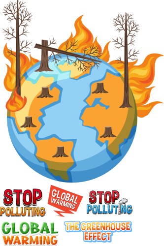 Stop global warming concept Royalty Free Vector Image
