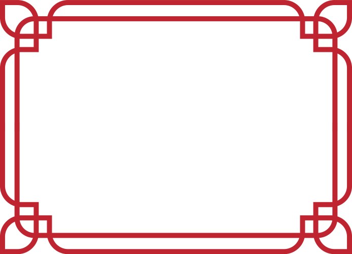 Red chinese style corner border design element Vector Image