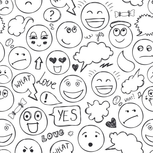 Faces people - hand drawn doodle set Royalty Free Vector
