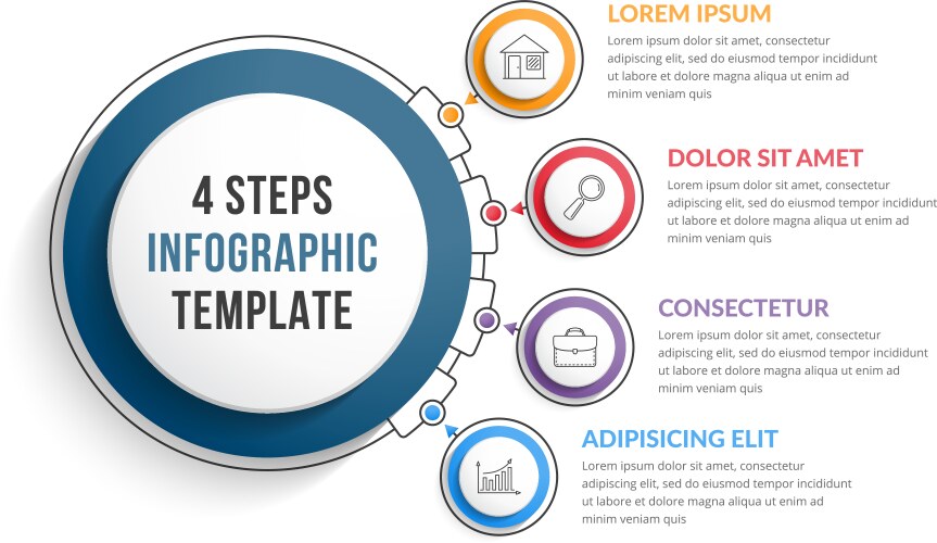 Infographic template with 4 steps Royalty Free Vector Image