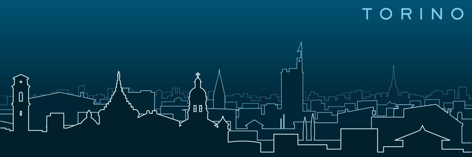 Outline turin italy city skyline with white Vector Image