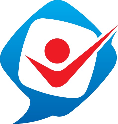 Happy business friends logo Royalty Free Vector Image