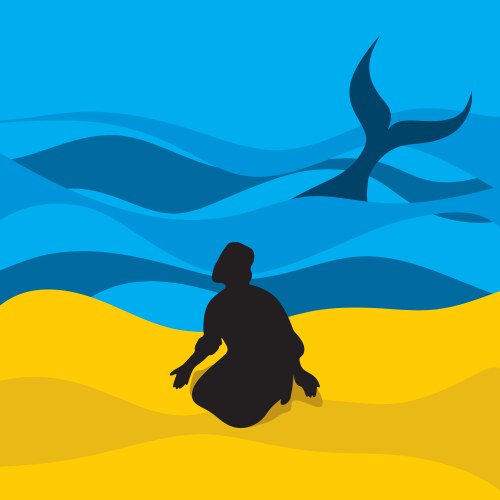 Jonah and the Great Fish Royalty Free Vector Image