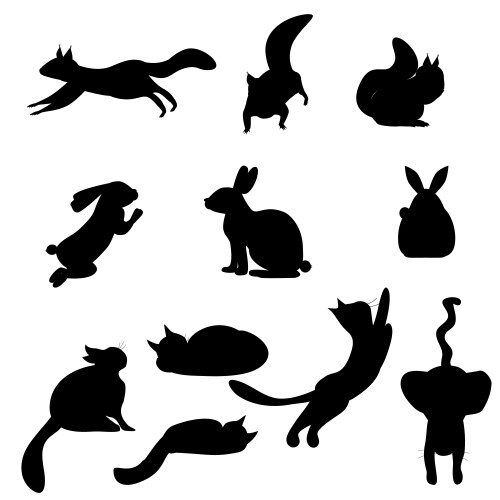 Dancing rabbit silhouette Royalty Free Vector Image