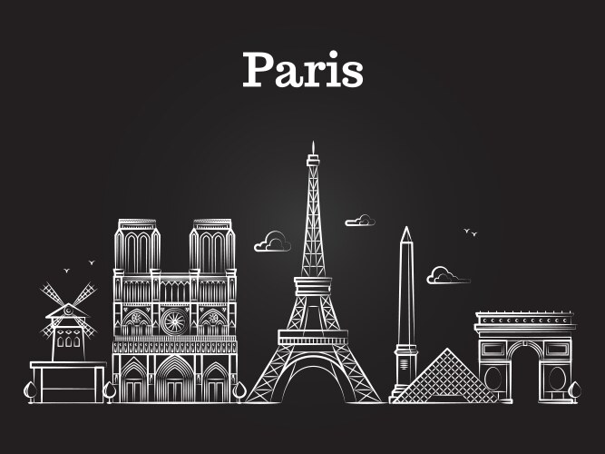 Paris Skyline Silhouette – Royalty-Free Vector | VectorStock