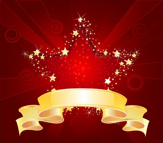 Red background with gold stars Royalty Free Vector Image