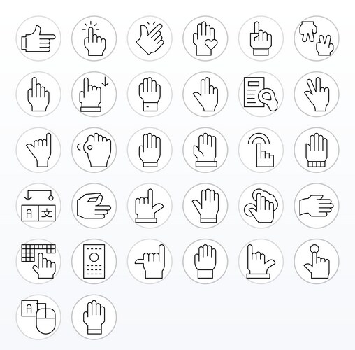 Thin Line Select Icons - 40 Icons – Royalty-Free Vector | VectorStock