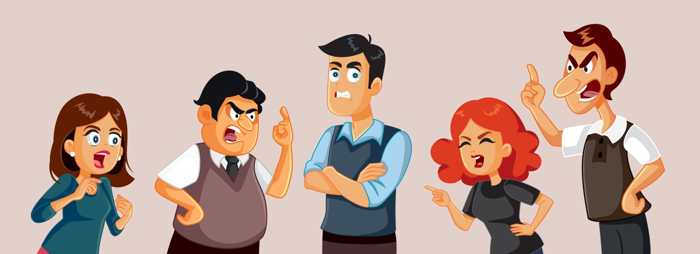 Group Cartoon People Angry Vector Images (over 1,700)