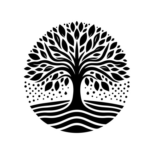 Tree of life silhouette for logos Royalty Free Vector Image