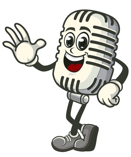 Cheerful Microphone Mascot Royalty Free Vector Image