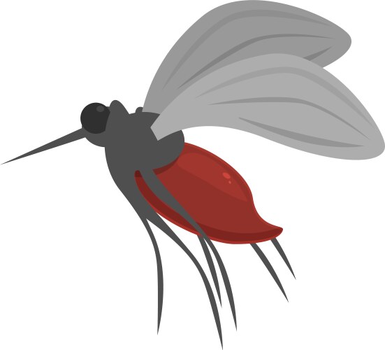 Gray mosquito spreading malaria disease Royalty Free Vector