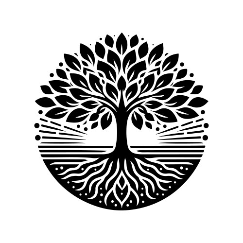 Tree of life silhouette for logos Royalty Free Vector Image