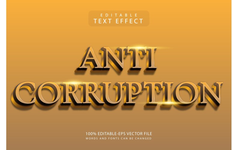 Stop corruption editable text effect 3 dimension Vector Image