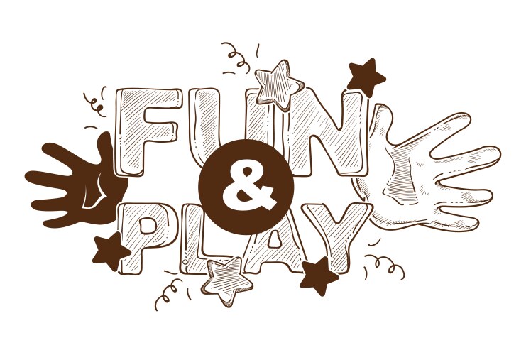 Fun and play titled banner logo label poster Vector Image