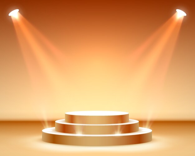 Stage podium lighting award ceremony victory Vector Image