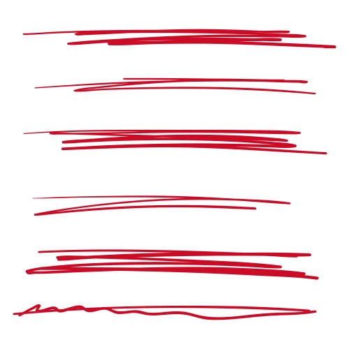 Red brush stroke underline marker pen highlight Vector Image
