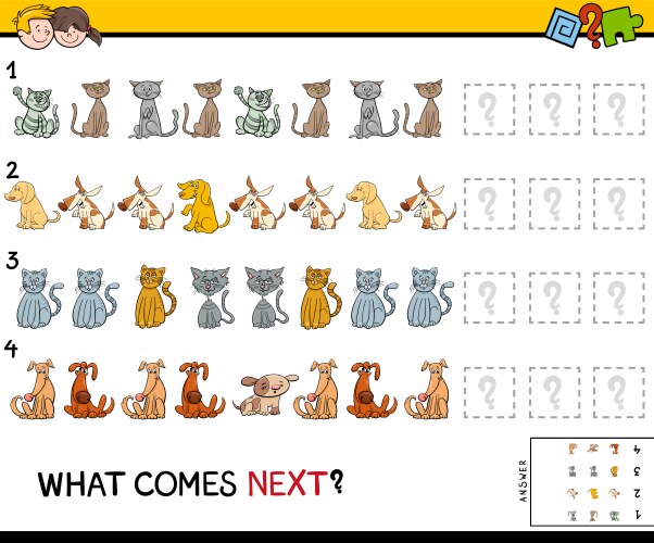 Complete the pattern activity game Royalty Free Vector Image