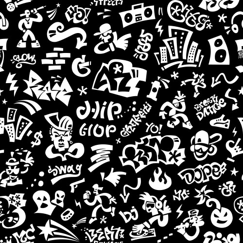 Rap music hip hop culture - symbols Royalty Free Vector