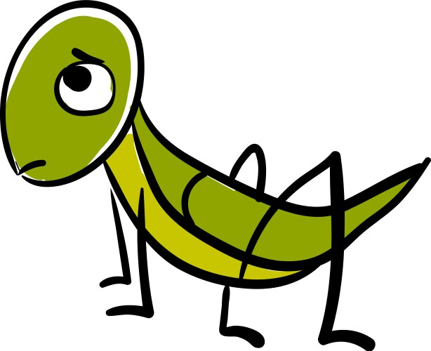 Isolated cute green grasshopper Royalty Free Vector Image