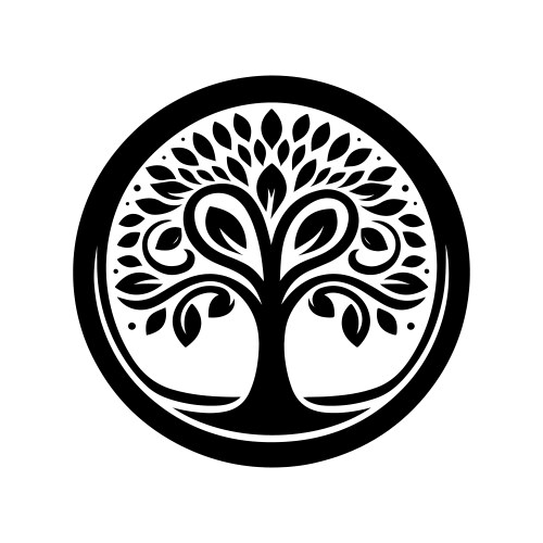 Tree of life silhouette for logos Royalty Free Vector Image
