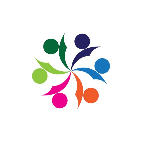 Colorful people and community logo Royalty Free Vector Image