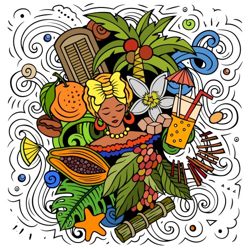 Cuba cartoon doodle funny cuban Royalty Free Vector Image