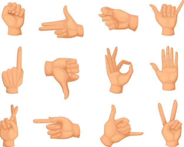 Different touchscreen hand gestures Royalty Free Vector