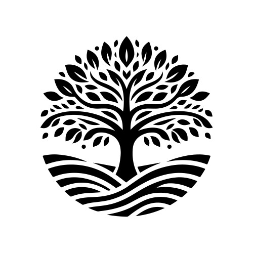 Tree of life silhouette for logos Royalty Free Vector Image