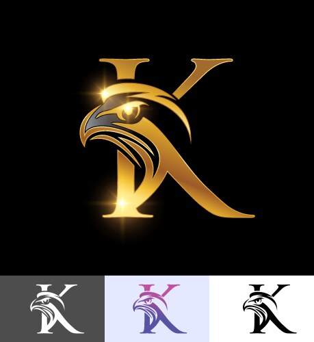 Golden eagle monogram initial letter o Royalty Free Vector