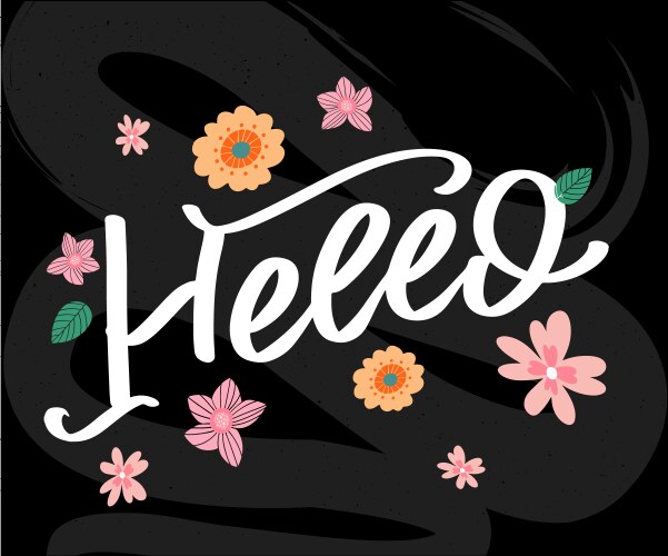 Hello in hand drawn style world lettering Vector Image